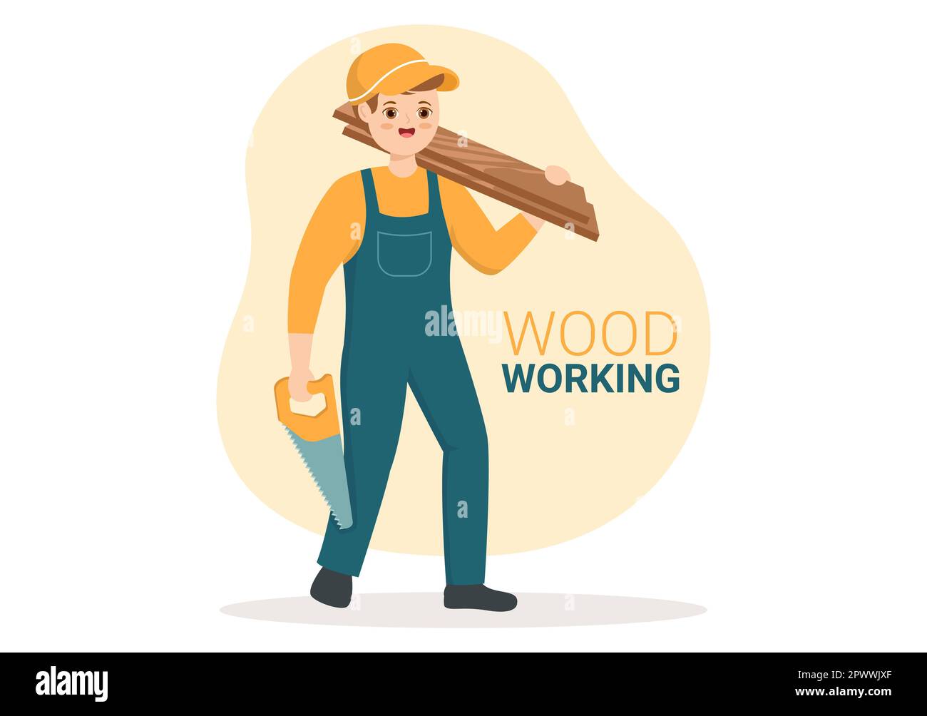 Woodworking with Wood Cutting by Modern Craftsman and Worker using ...