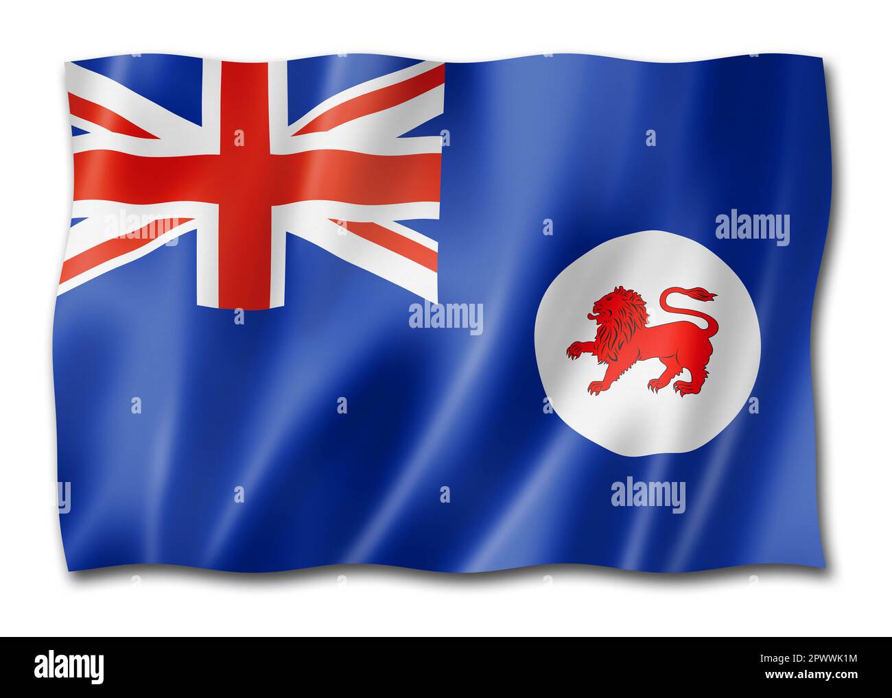Tasmania state flag, Australia waving banner collection. 3D ...