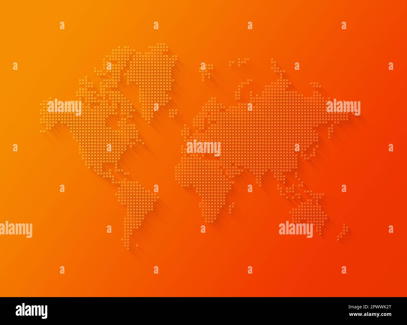 Illustration of a world map made of stars isolated on orange background ...