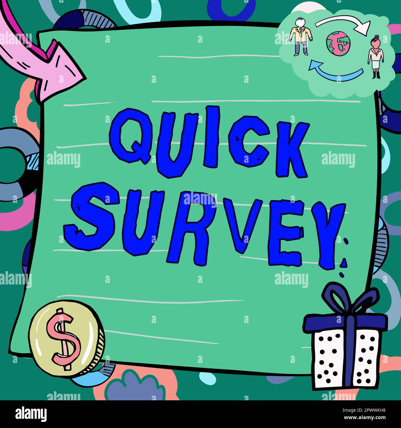 Conceptual caption Quick Survey, Business idea Conduct fast check on ...