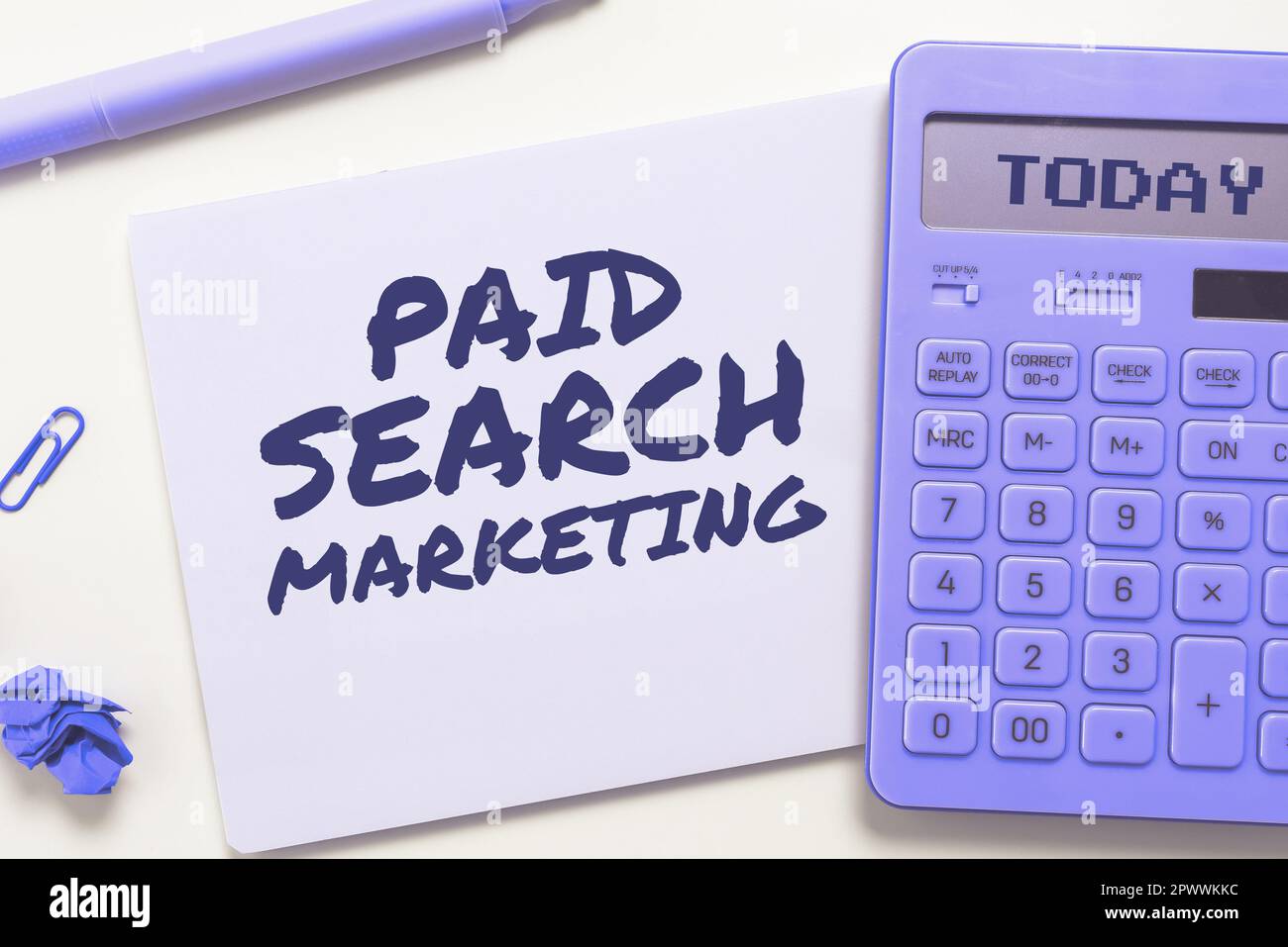 Text caption presenting Paid Search Marketing, Word Written on way to ...