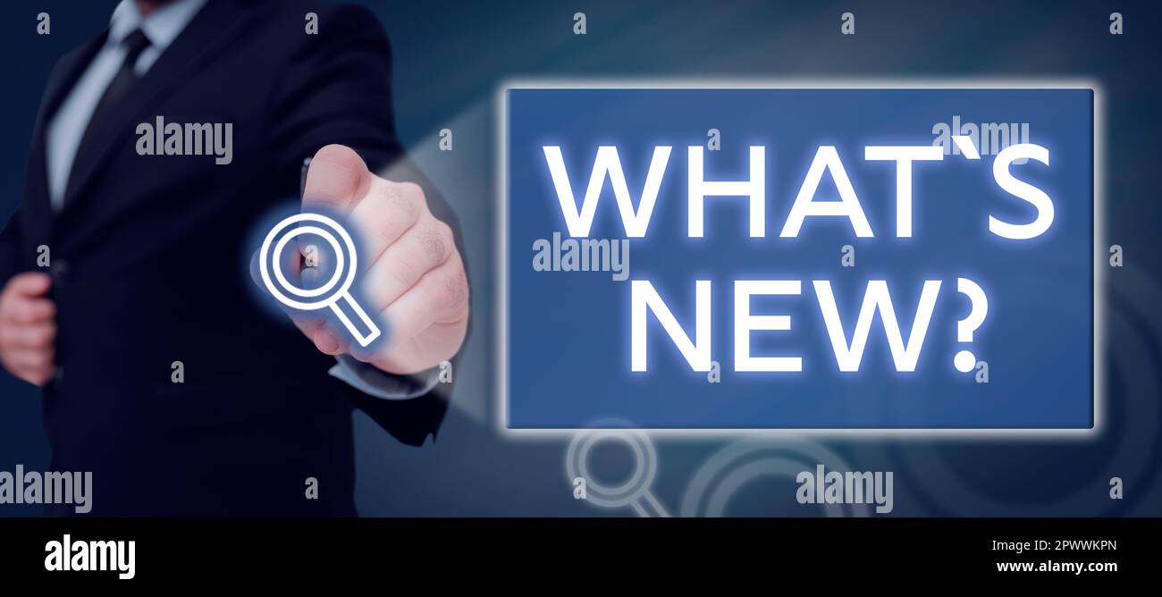 Text caption presenting What's New, Business overview Asking about ...