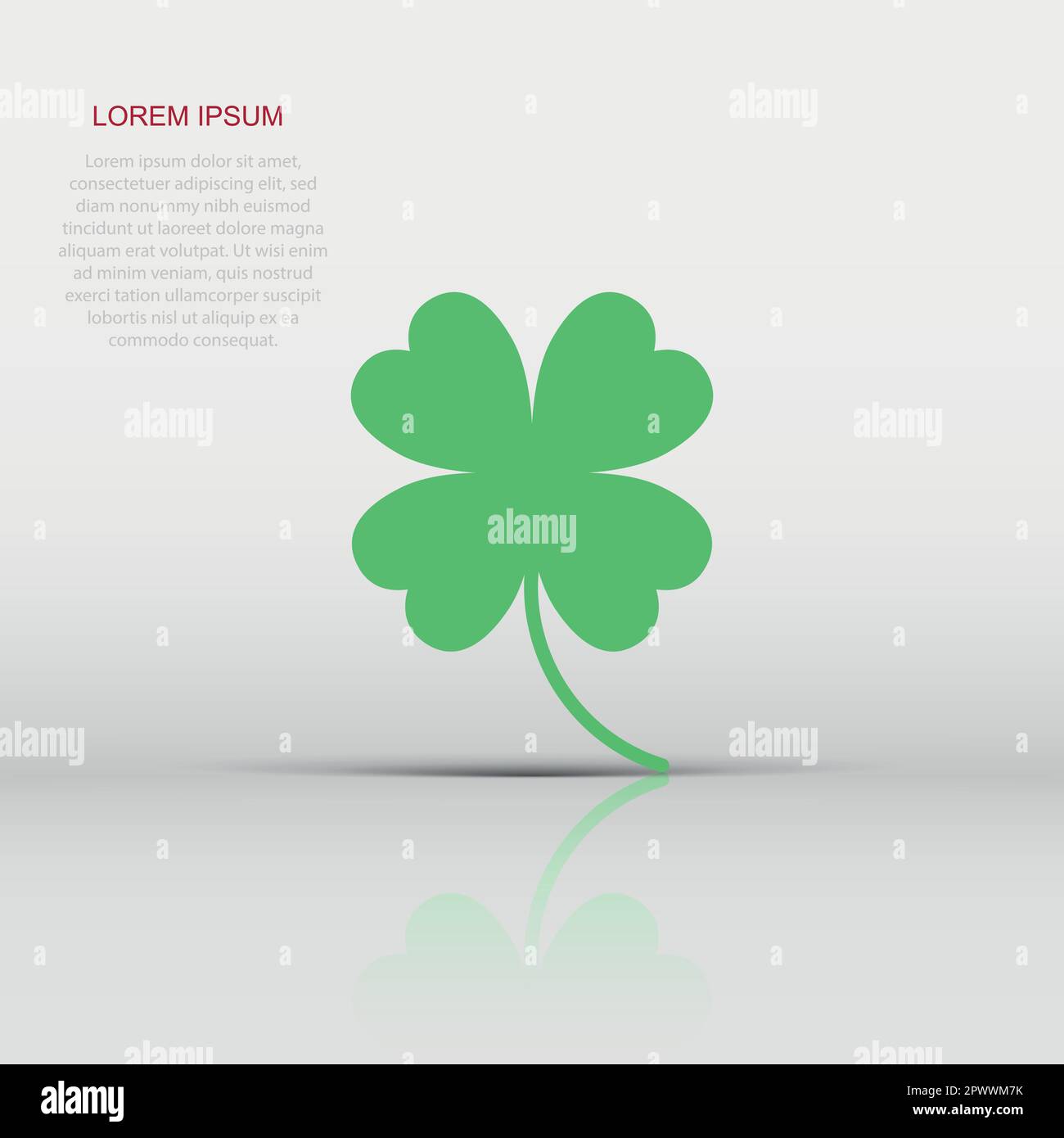 Vector four leaf clover icon in flat style. Clover sign illustration ...