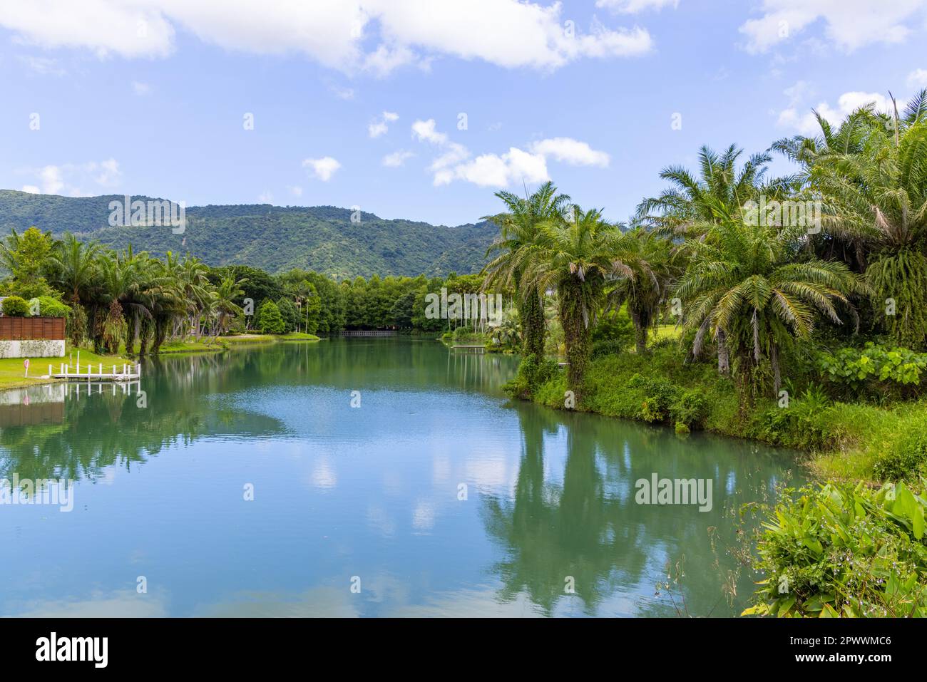 Beautiful natural landscape with lake Stock Photo - Alamy