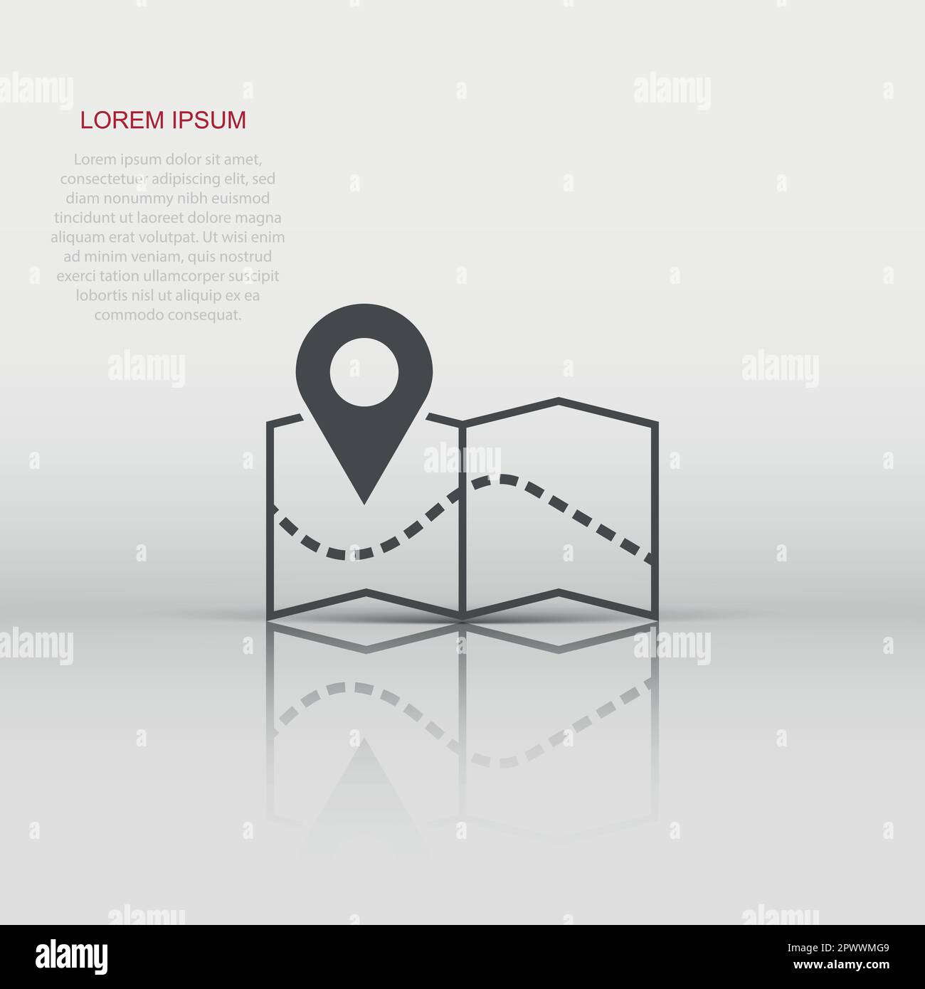 Vector pin on the map icon in flat style. Map gps sign illustration ...