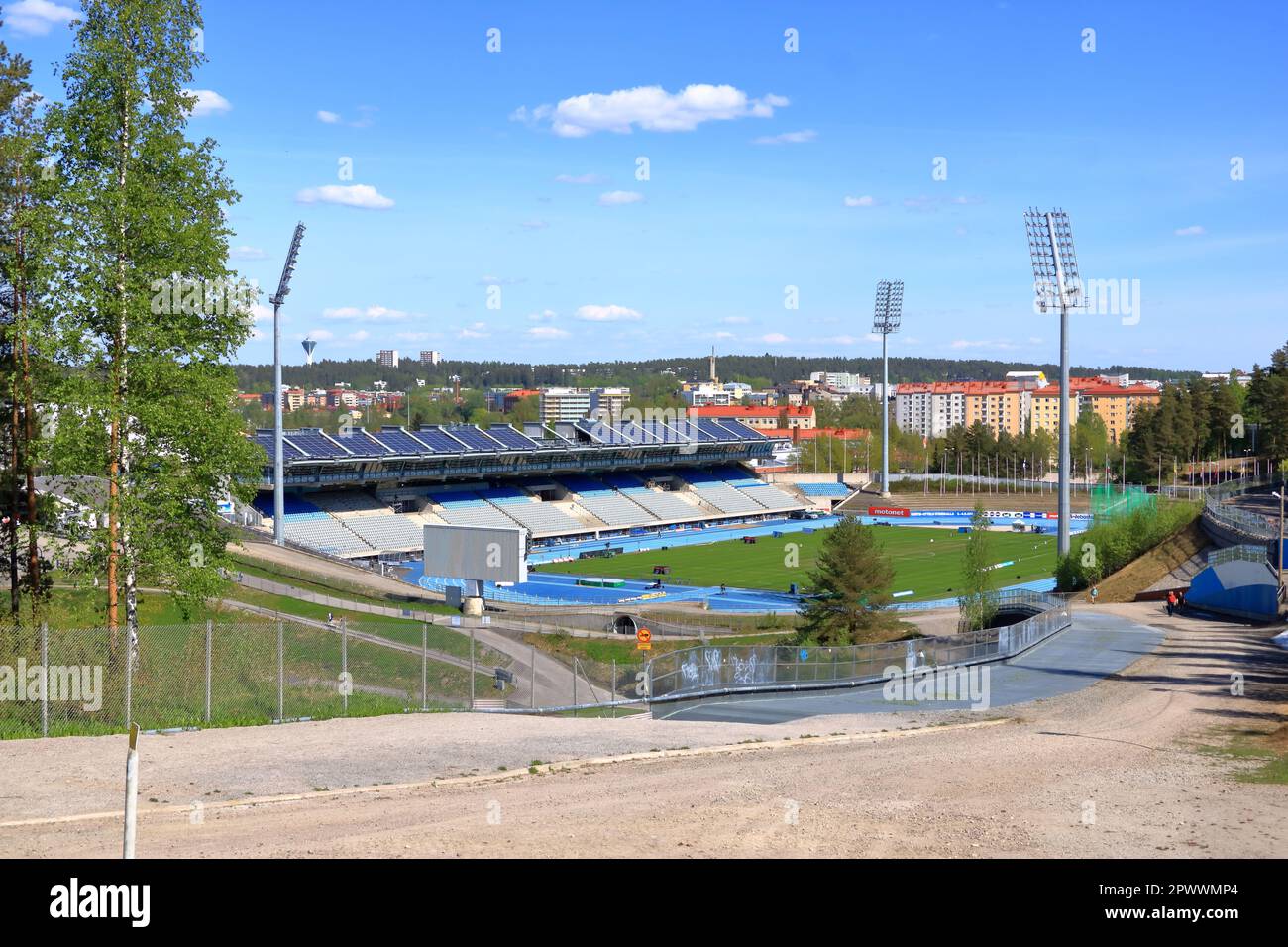 May 25 2022 - Lahti in Finland: The Lahti Soccer stadium, prepared for ...
