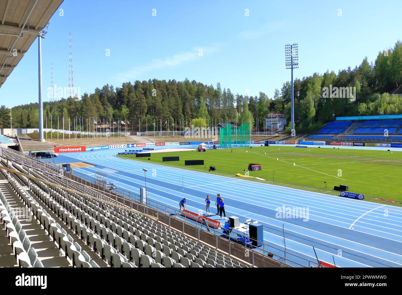 May 25 2022 - Lahti in Finland: The Lahti Soccer stadium, prepared for ...