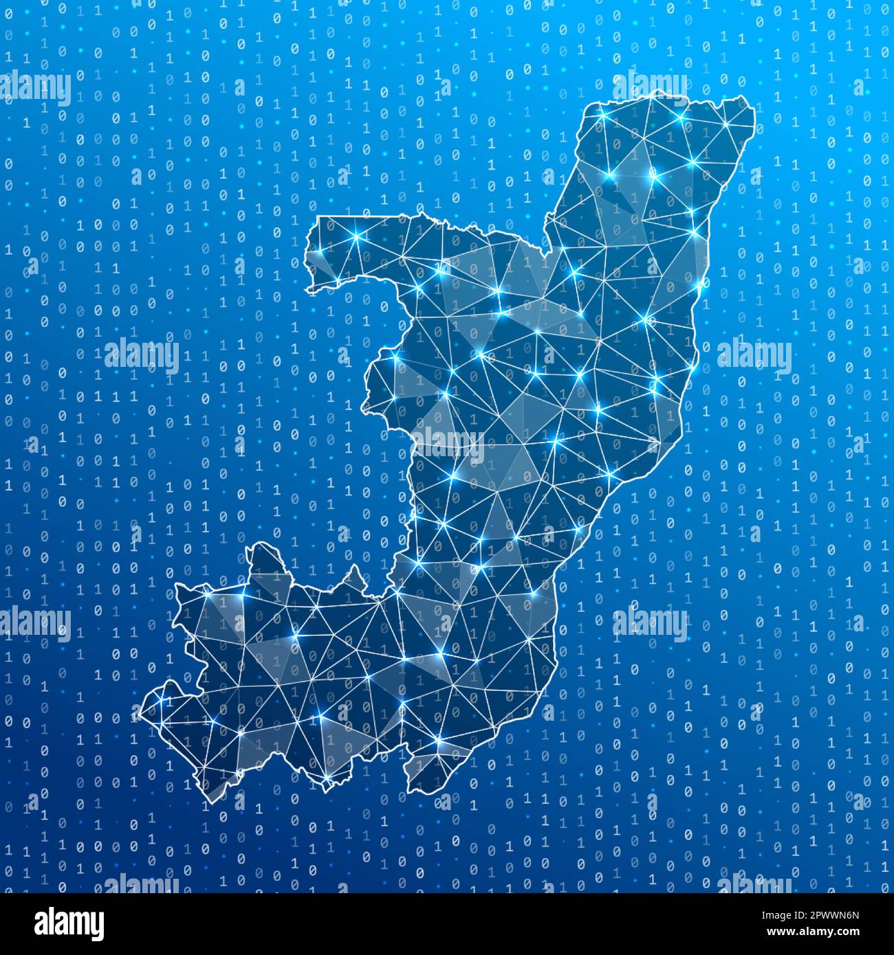 Network map of Congo. Country digital connections map. Technology ...