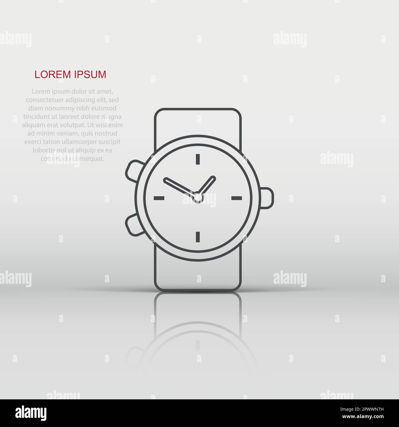 Vector watch icon in flat style. Clock sign illustration pictogram ...