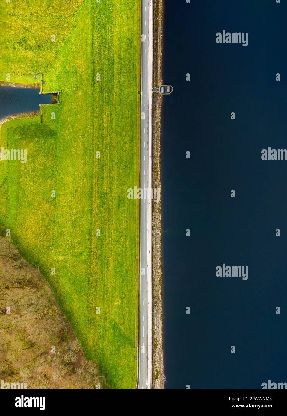 Fewston Dam Aerial view of Fewston Reservoir in North Yorkshire Stock ...