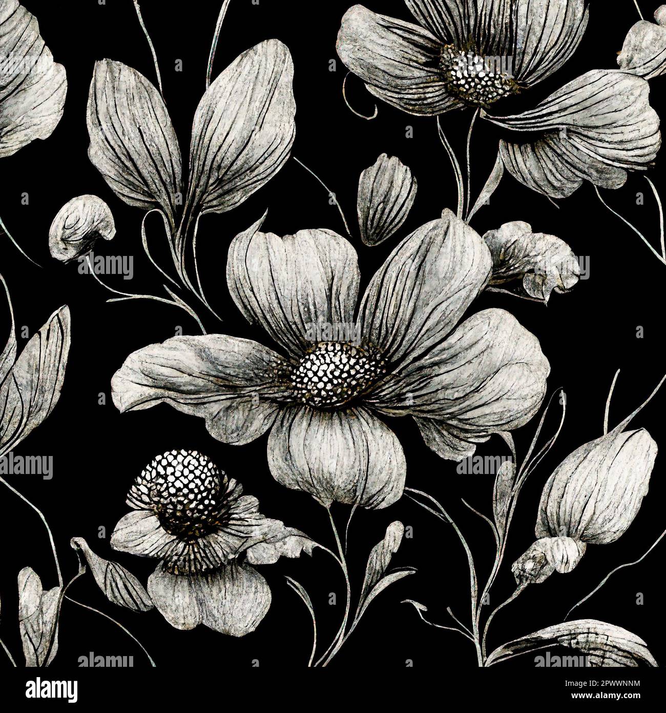 Retro floral pattern hi-res stock photography and images - Alamy