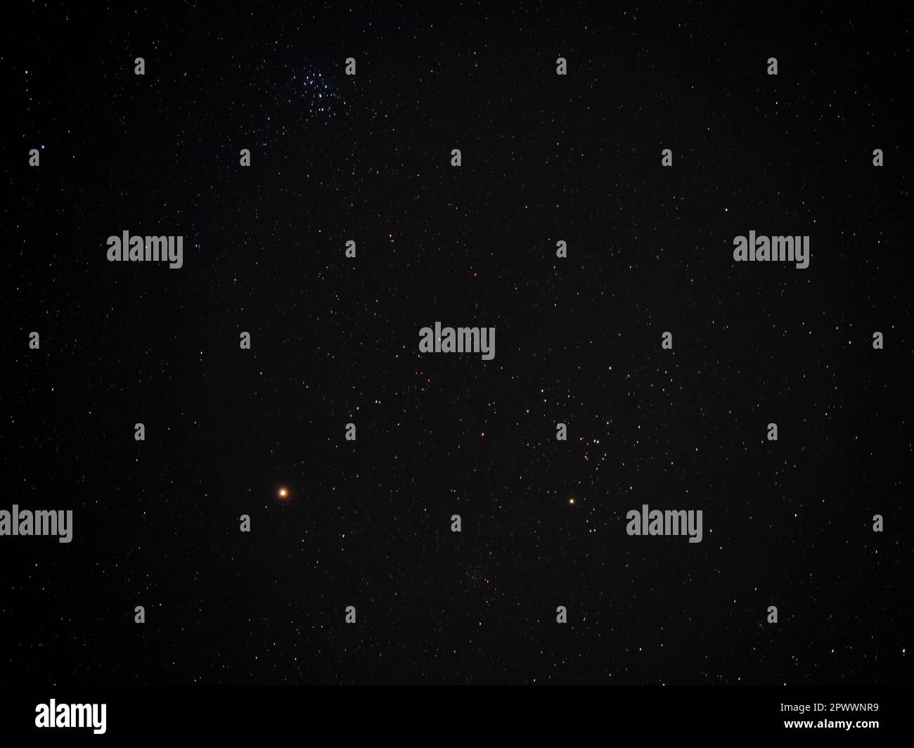 The planet Mars, with The Pleiades and part of the constellation of ...