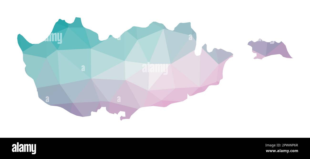 Polygonal map of Cyprus. Geometric illustration of the country in ...