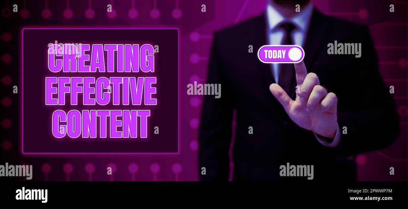 Writing displaying text Creating Effective Content, Business showcase ... Writing displaying text Creating Effective Content, Business showcase ...