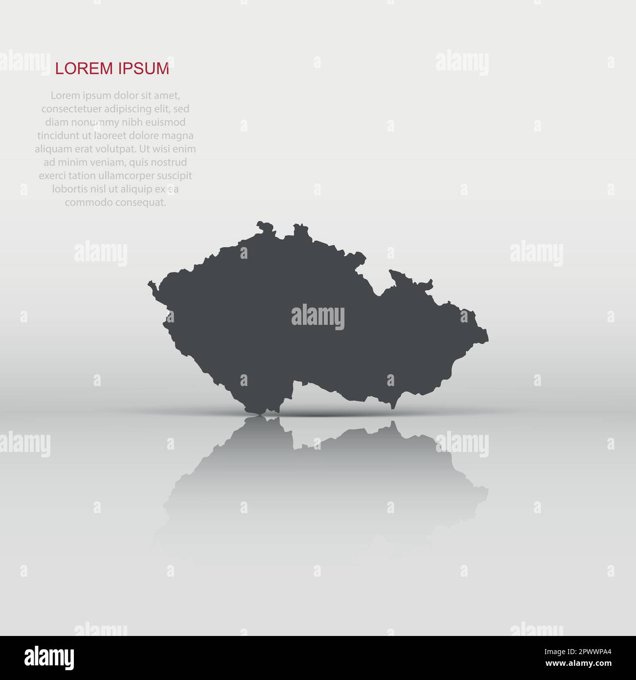 Vector Czech Republic map icon in flat style. Czech Republic sign ...