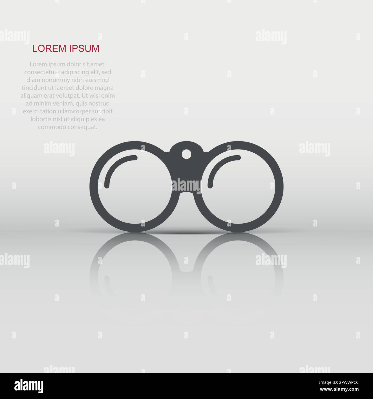Vector binocular icon in flat style. Binoculars explore sign ...