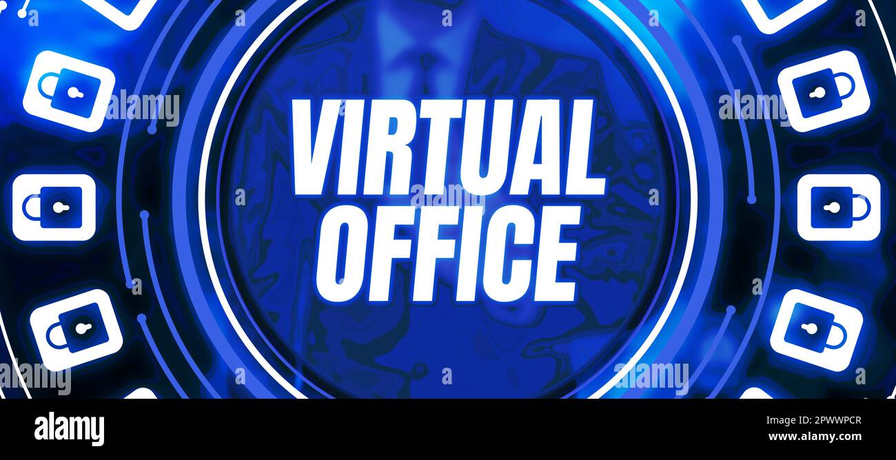 Conceptual display Virtual Office, Business idea Mobile work ...