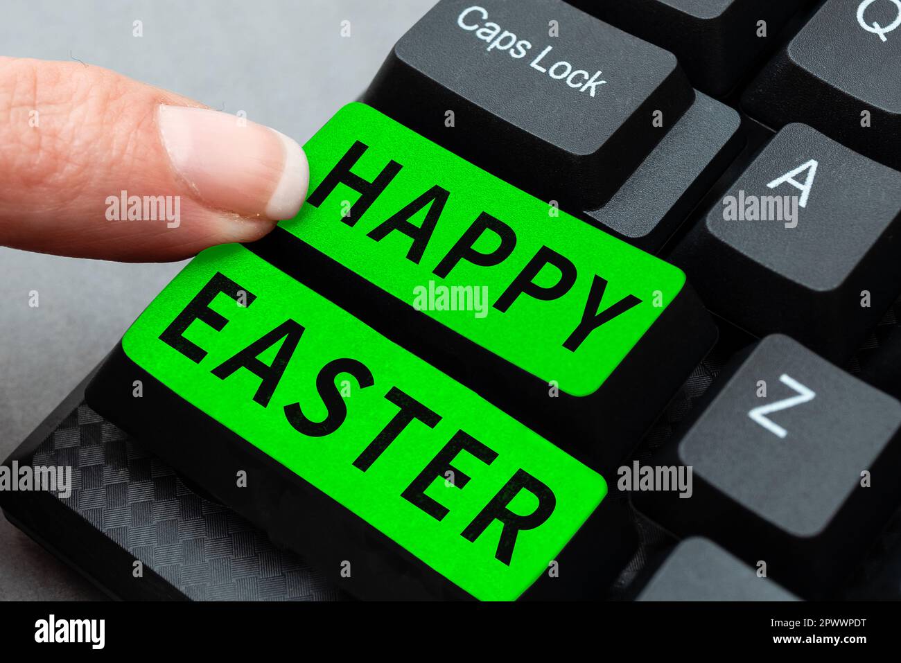 Inspiration showing sign Happy Easter, Business concept Christian feast ...