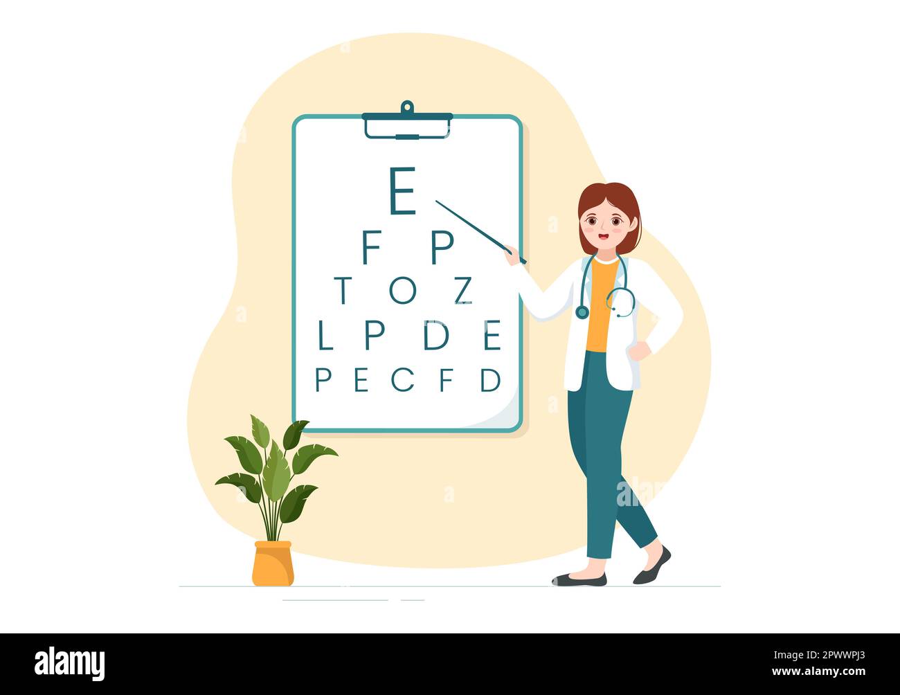 Optometrist with Ophthalmologist Checks Patient Sight, Optical Eye Test ...