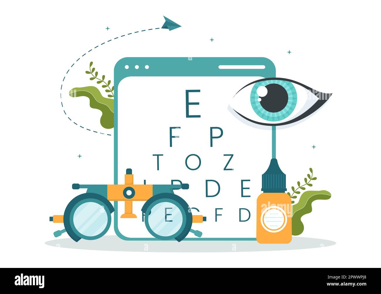 Optometrist with Ophthalmologist Checks Patient Sight, Optical Eye Test ...