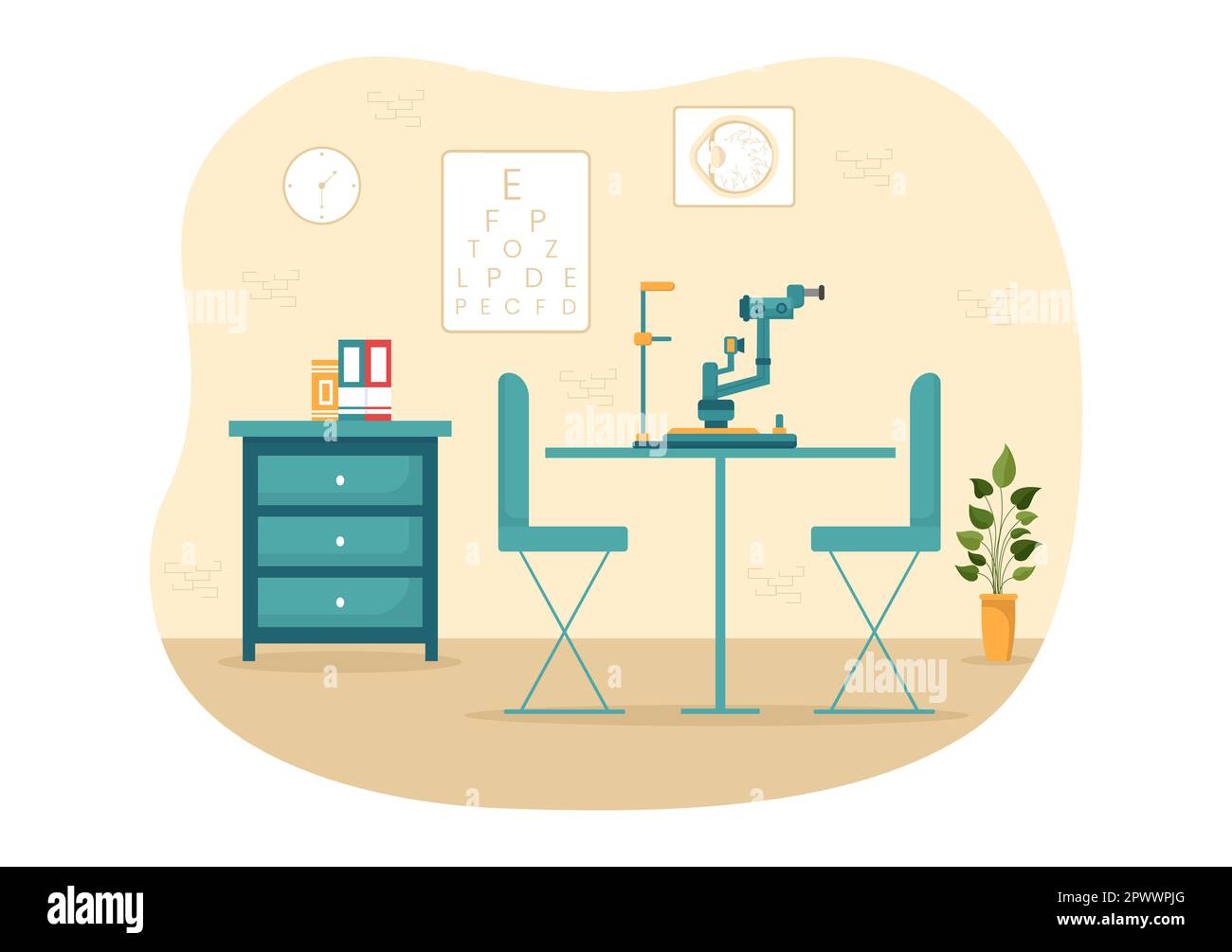 Optometrist with Ophthalmologist Checks Patient Sight, Optical Eye Test ...