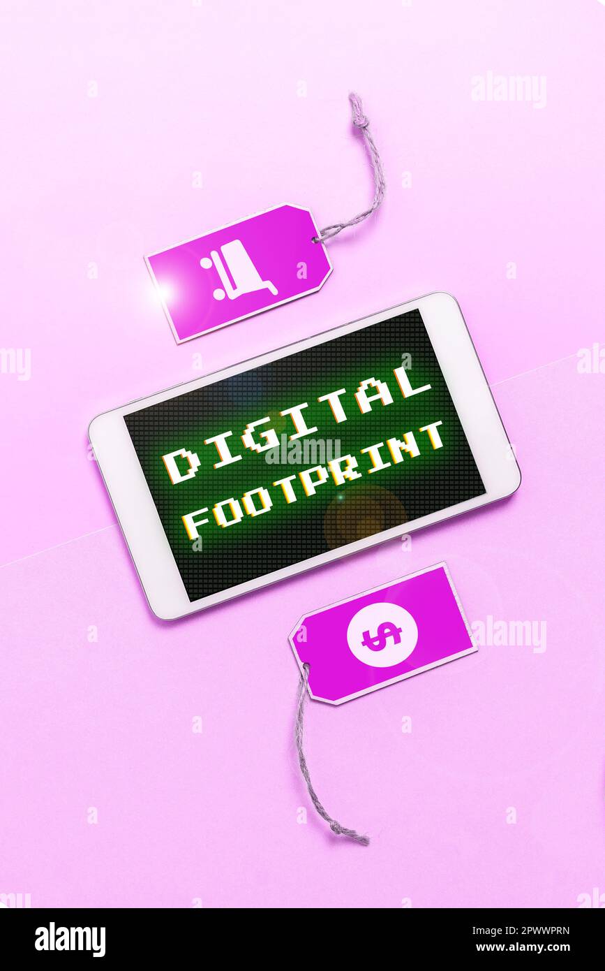 Handwriting text Digital Footprint, Word Written on uses digital ...