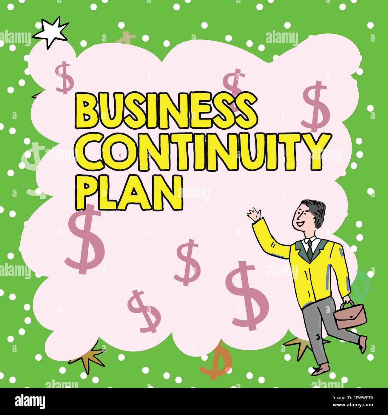 Text caption presenting Business Continuity Plan, Word for creating ...