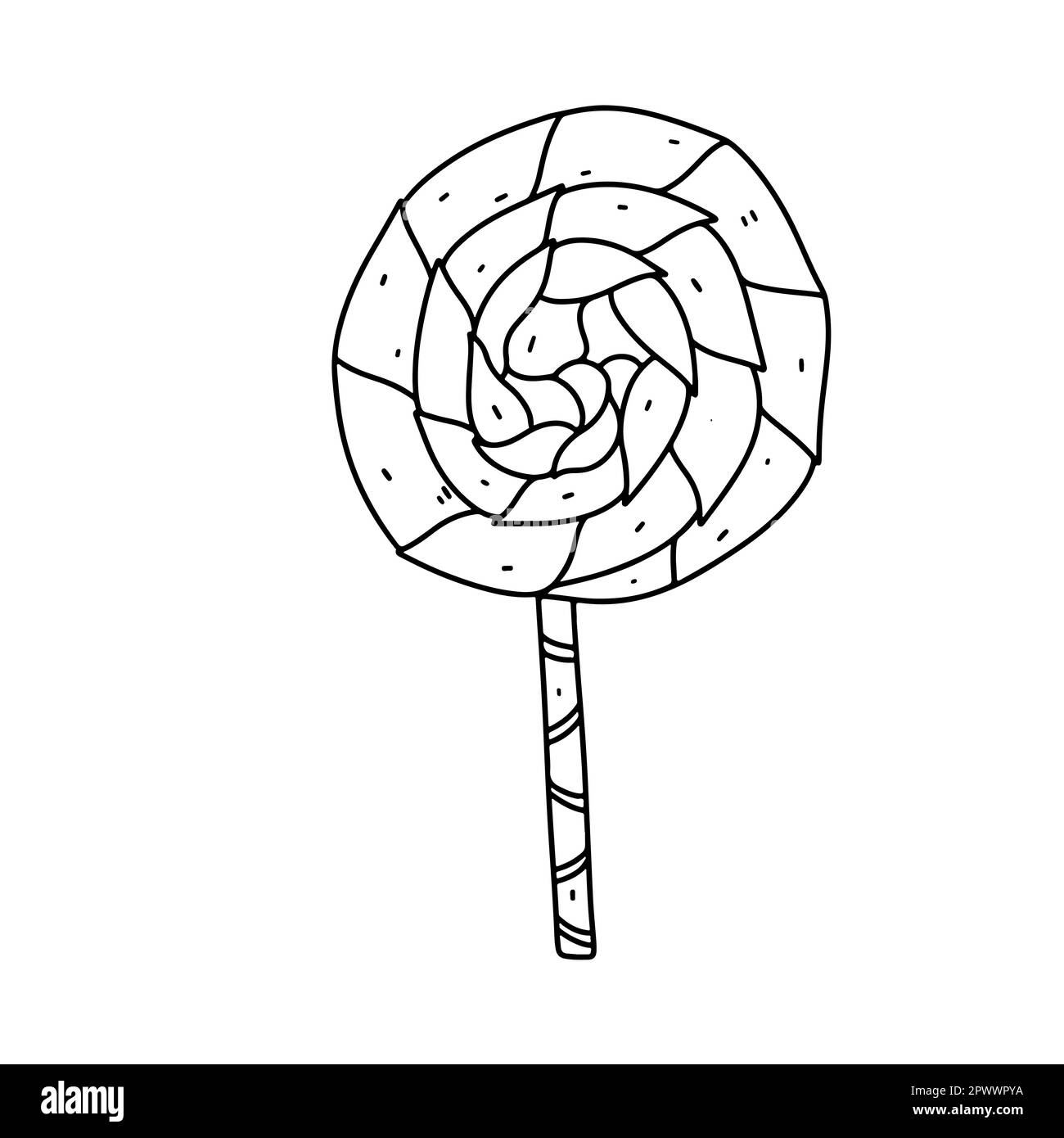 Lollipop in hand drawn doodle style. Vector illustration isolated on ...