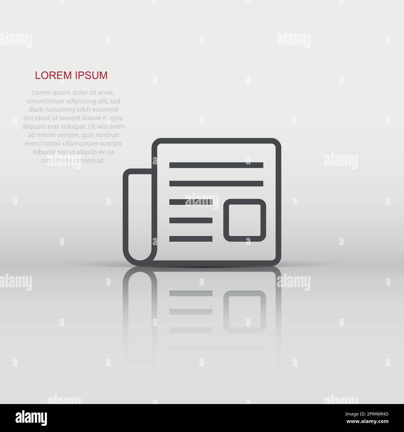 Vector newspaper icon in flat style. News sign illustration pictogram ...