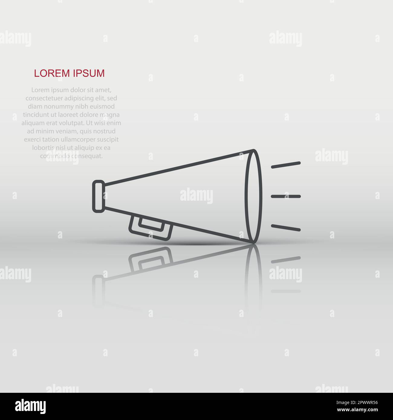 Vector megaphone icon in flat style. Bullhorn sign illustration ...