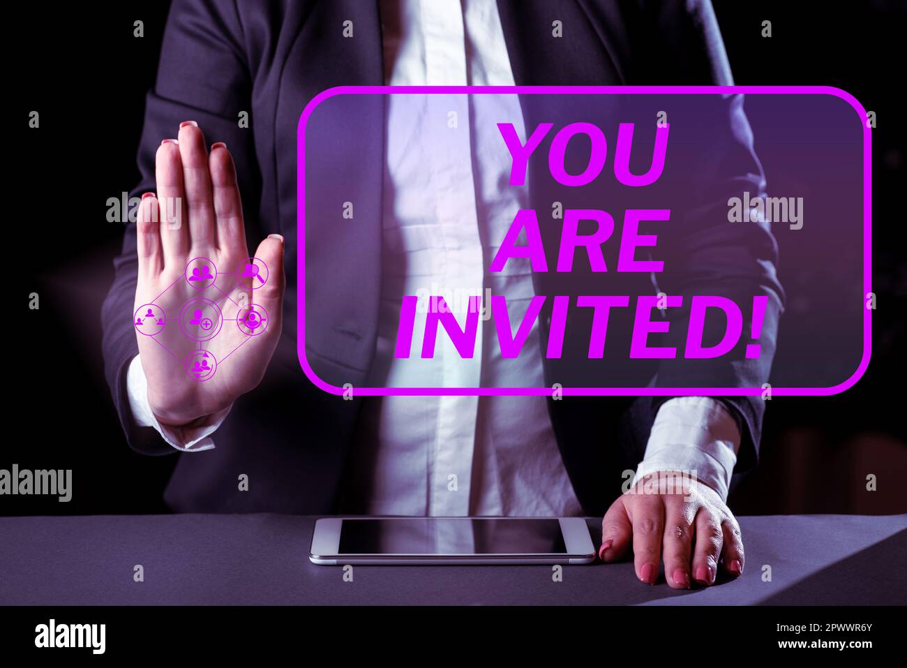 Conceptual caption You Are Invited, Conceptual photo Receiving and ...