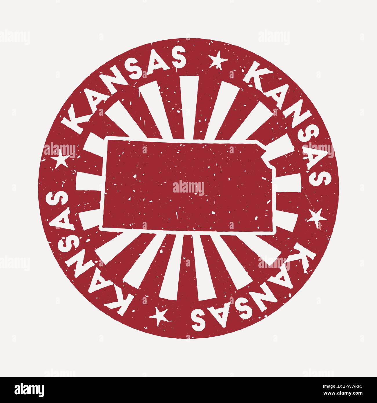 Kansas stamp. Travel red rubber stamp with the map of us state, vector illustration. Can be used ...