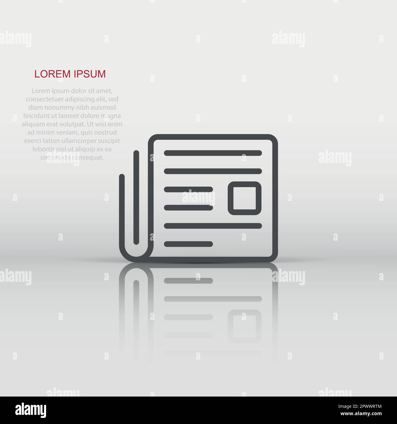 Vector newspaper icon in flat style. News sign illustration pictogram ...