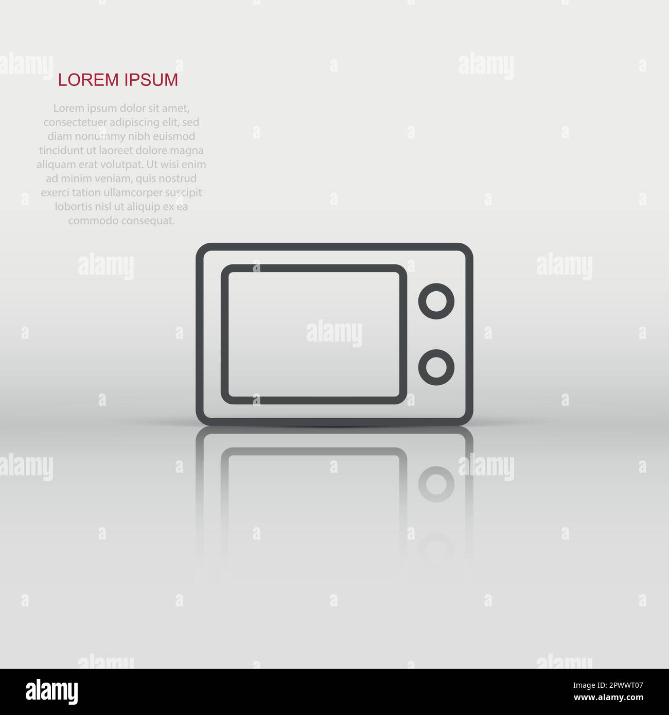 Vector microwave icon in flat style. Microwave oven sign illustration ...