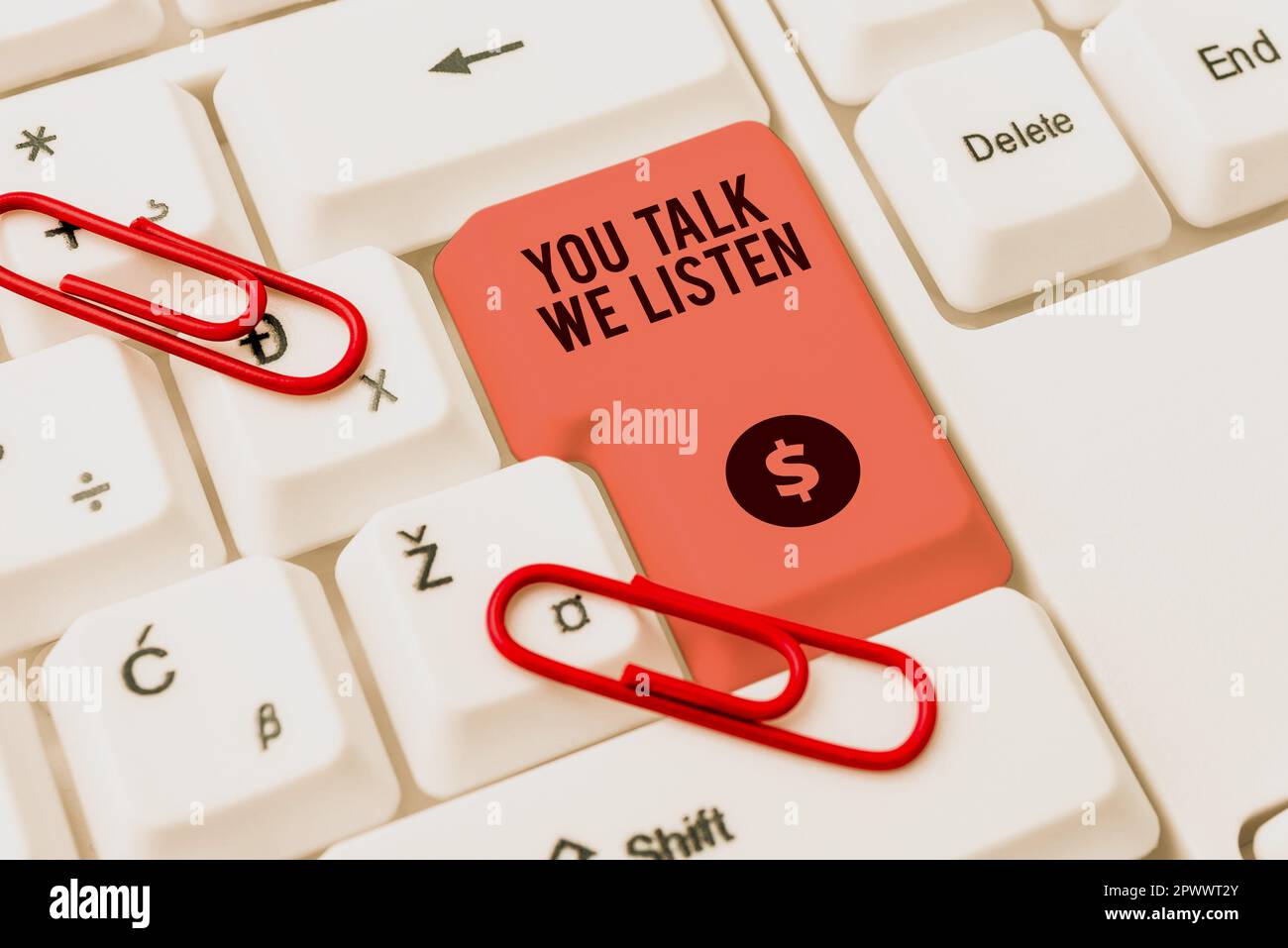 Conceptual display You Talk, We Listen, Business idea Two Way ...