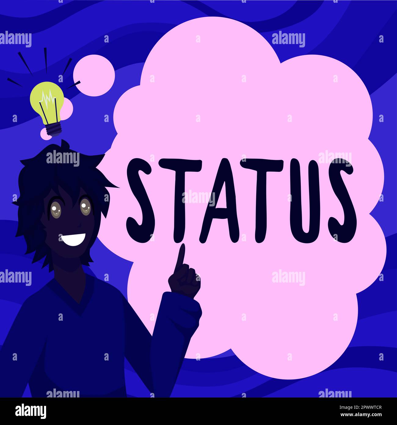 Writing displaying text Status, Business concept situation at a ...