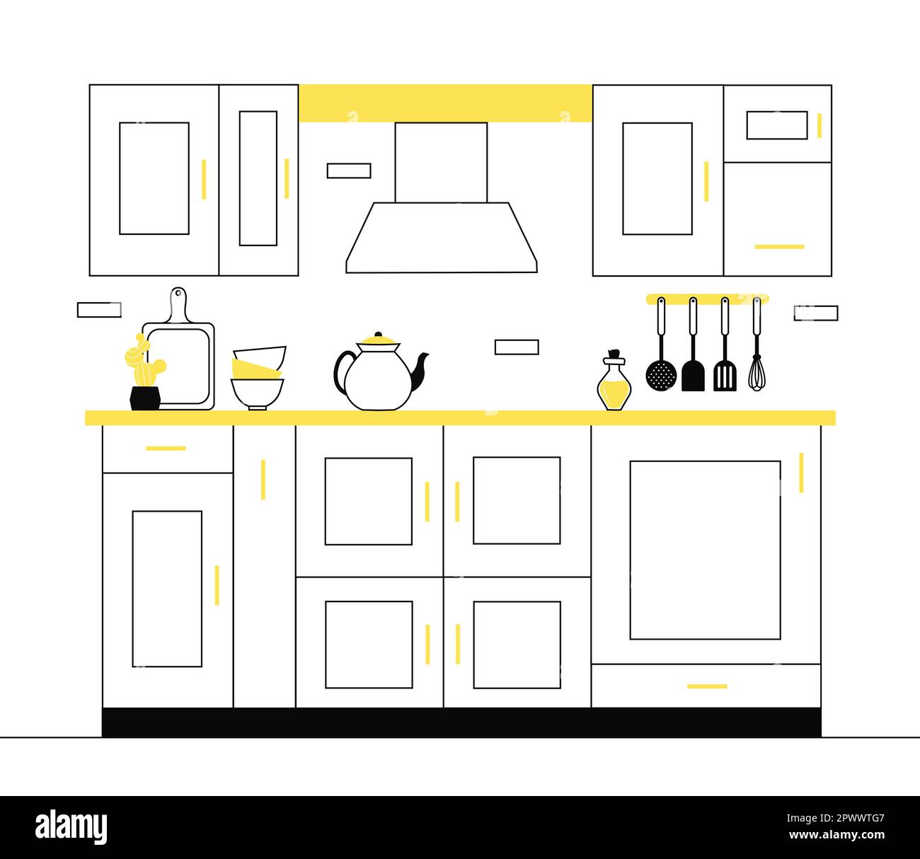 Interior cozy kitchen window Cut Out Stock Images & Pictures - Alamy