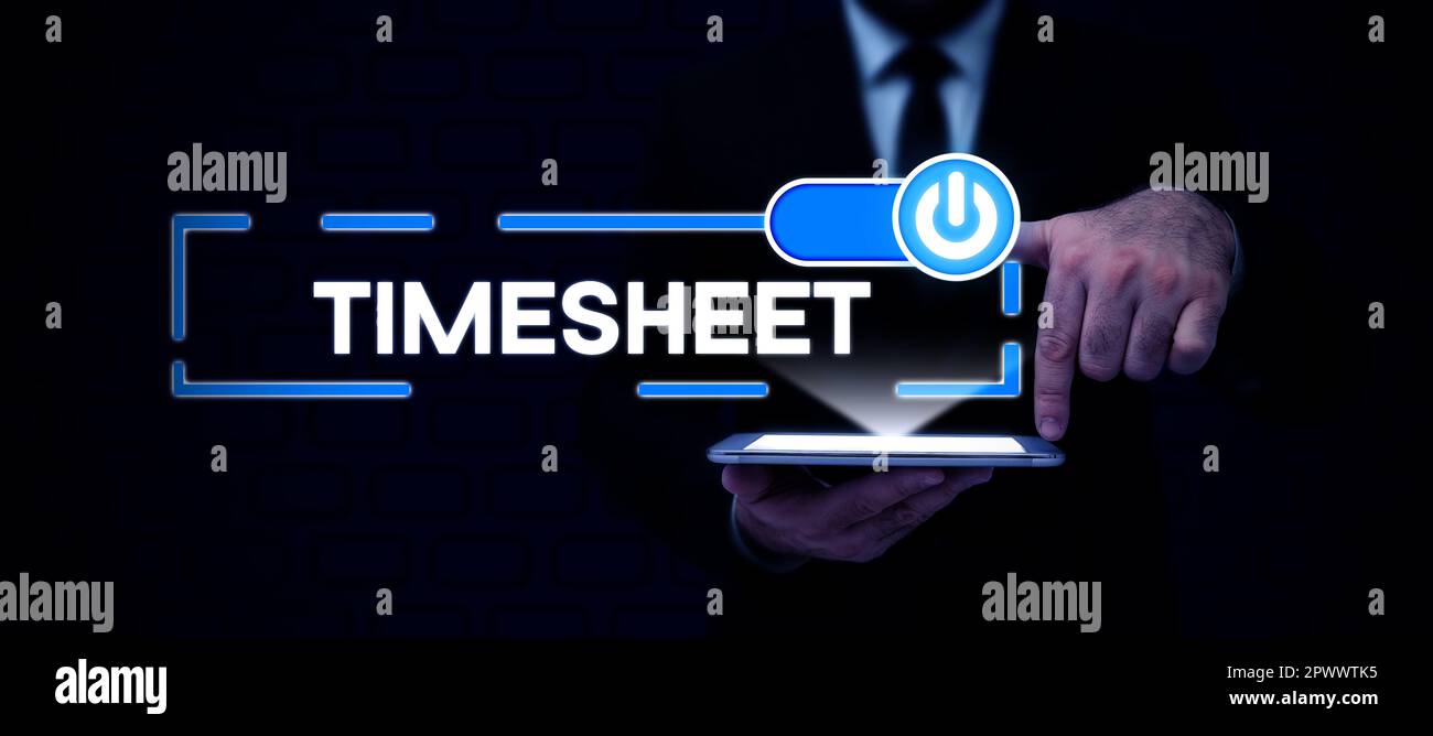 Hand writing sign Timesheet, Conceptual photo graphical representation ...