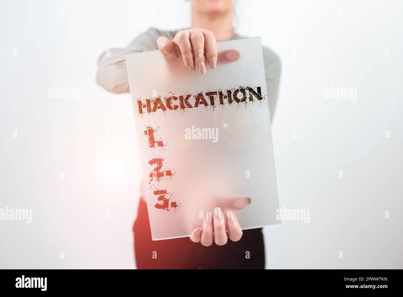 Text showing inspiration Hackathon, Business showcase event where large ... Text showing inspiration Hackathon, Business showcase event where large ...