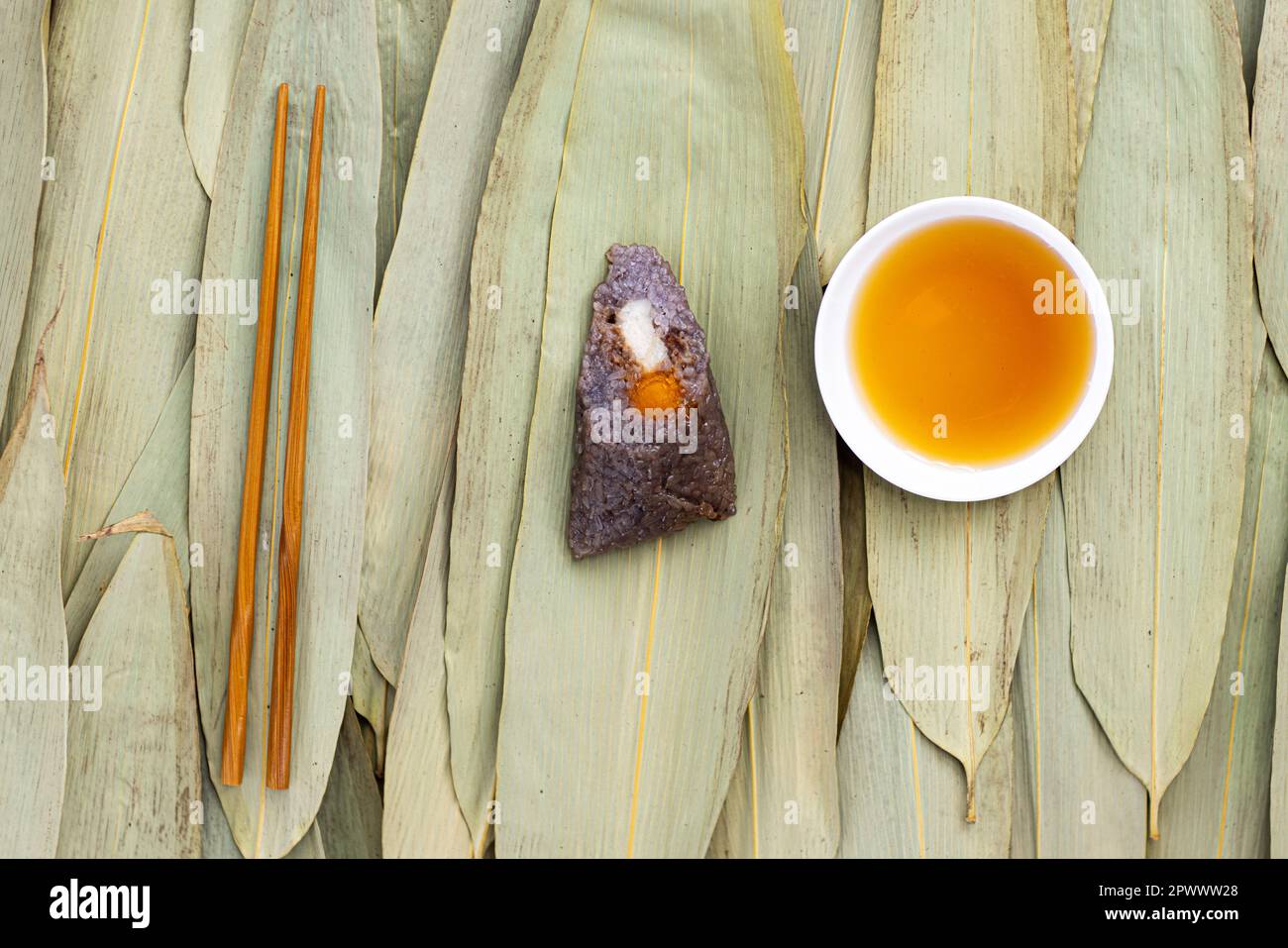 Traditional Chinese food for Dragon boat festival. Closeup zongzi or ...