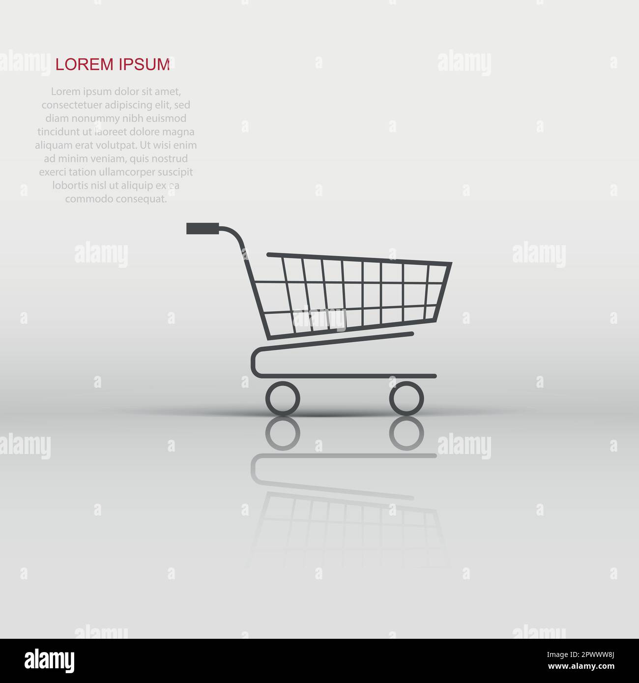 Vector shopping cart icon in flat style. Shop bag sign illustration ...