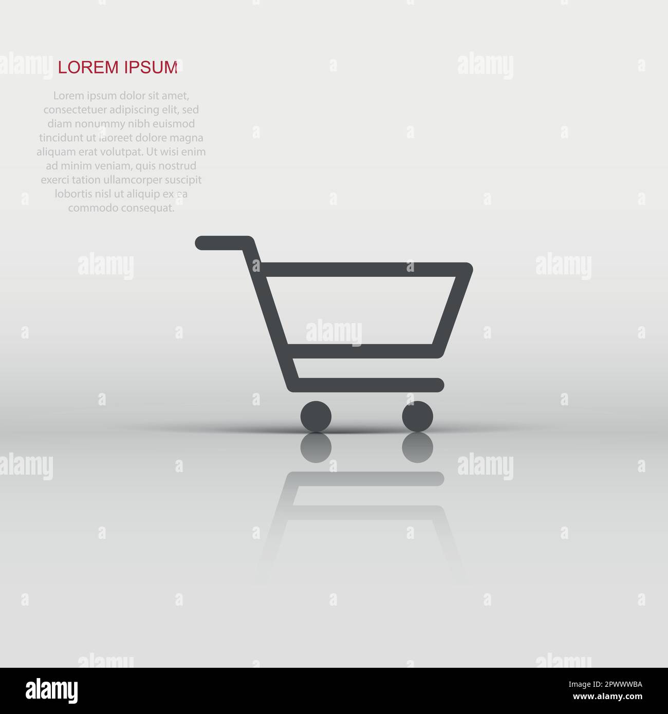 Vector shopping cart icon in flat style. Shop bag sign illustration ...