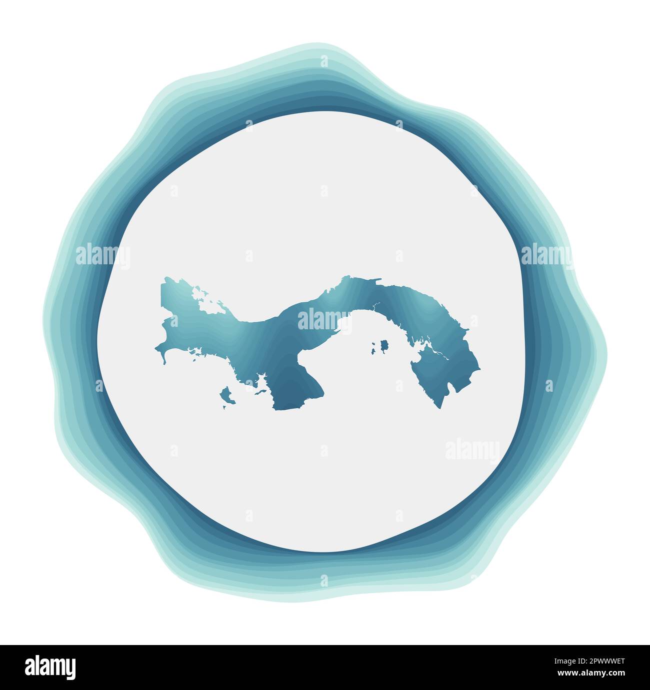 Panama logo. Badge of the country. Layered circular sign around Panama ...
