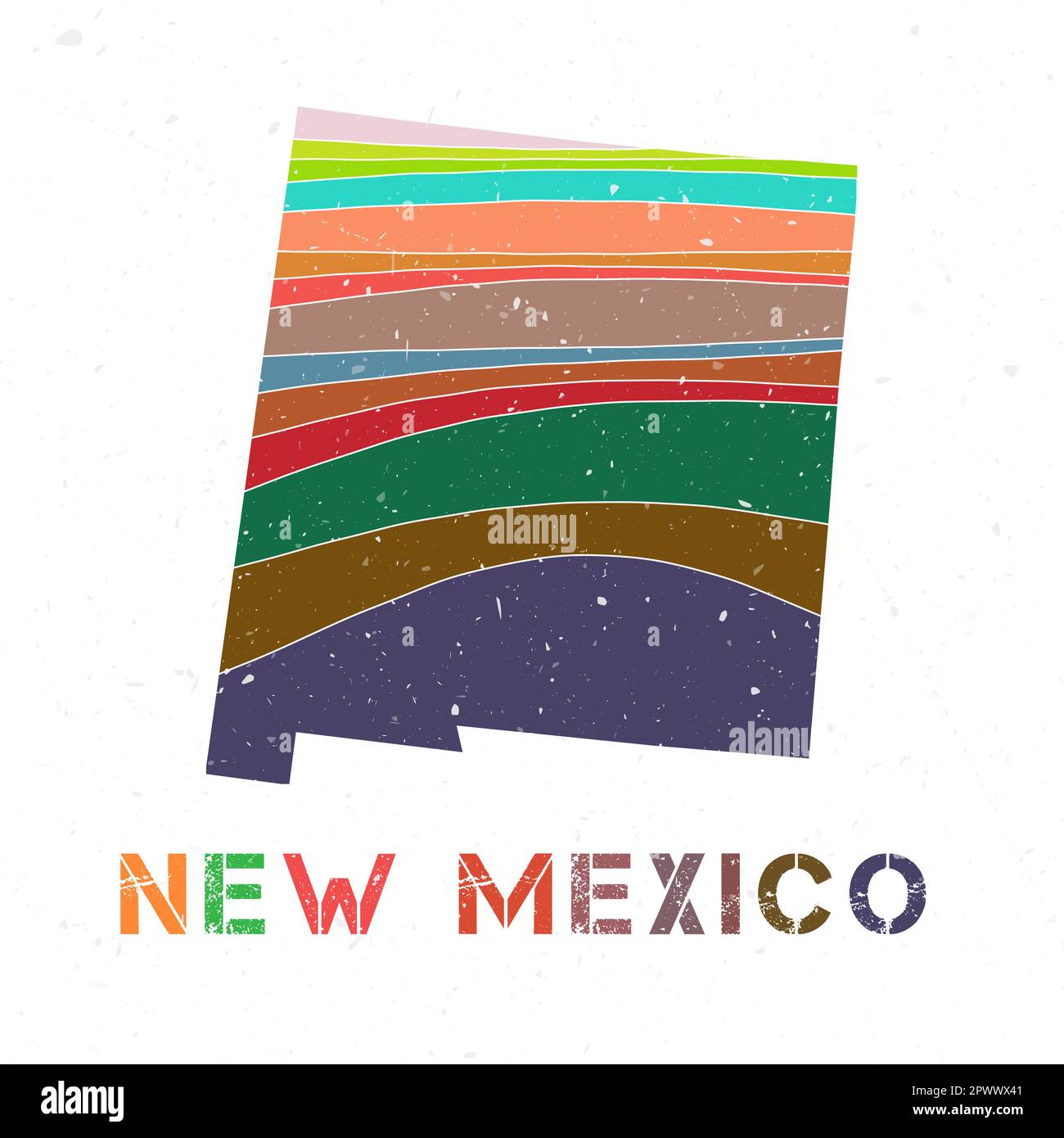 New Mexico map design. Shape of the US state with beautiful geometric ...
