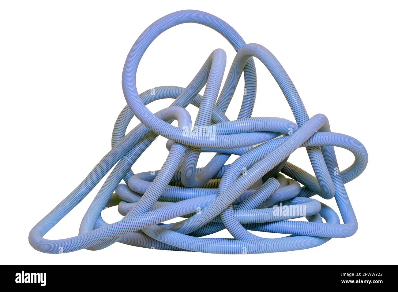 Blue industrial flexible corrugated pipe for installations of electric ...