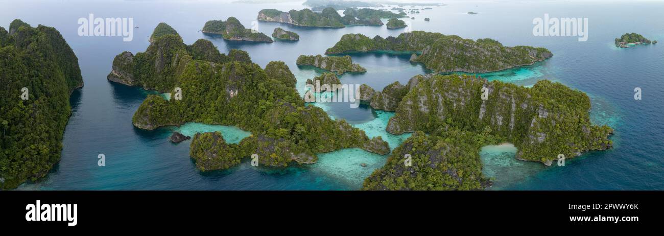 Biodiverse coral reefs surround the dramatic limestone islands that ...