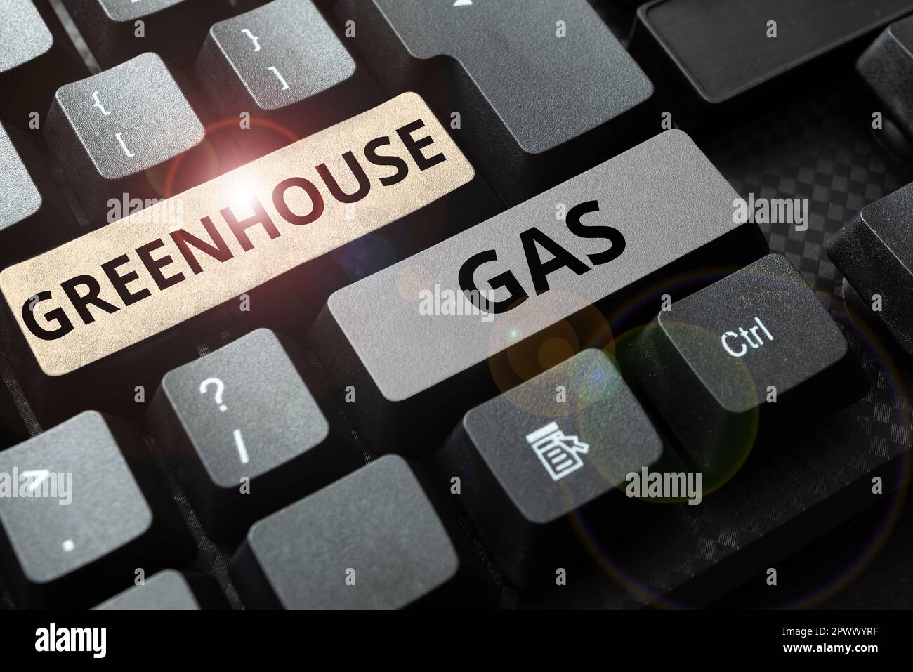 Conceptual display Greenhouse Gas, Business overview carbon dioxide ...