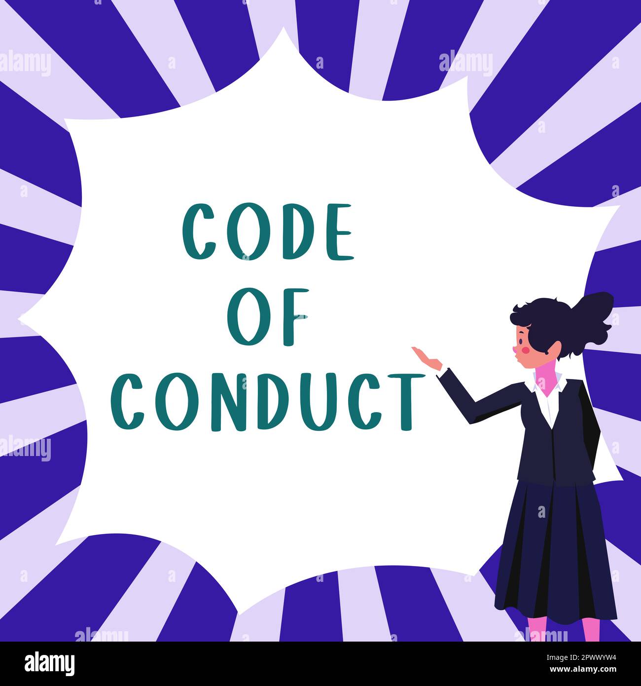 Handwriting text Code Of Conduct, Business concept Ethics rules moral ...