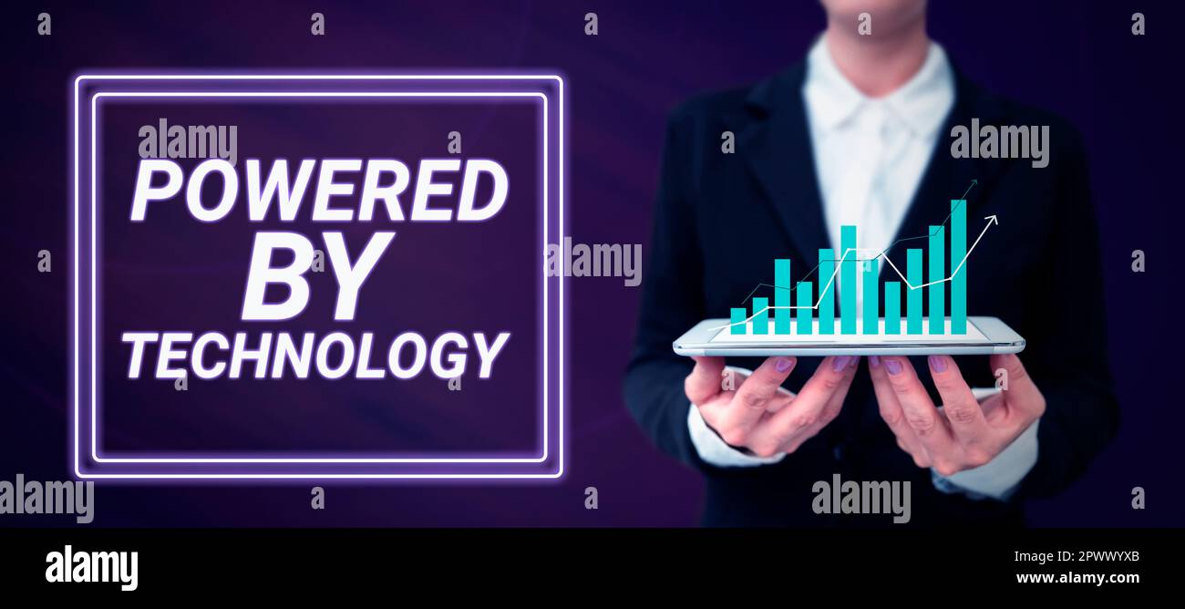 Writing displaying text Powered By Technology, Business idea ...