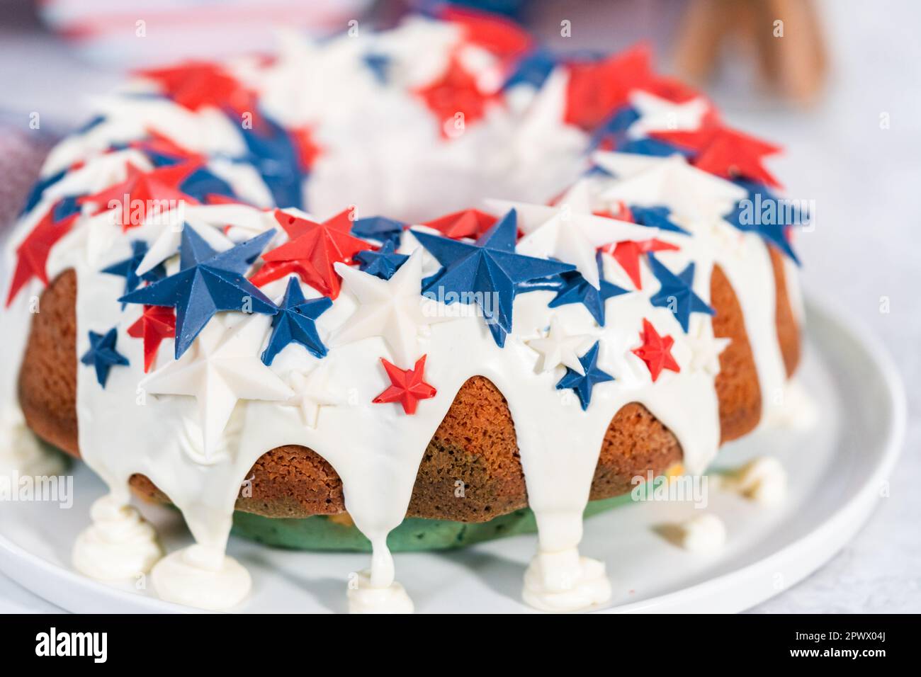 July 4th bundt cake Stock Photo - Alamy
